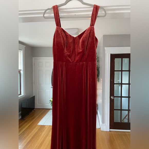 Azazie | Dresses | Beautiful Dark Red Velvet Maxi Dress | Poshmark